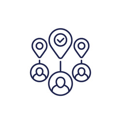 Relocate personnel relocation line icon Royalty Free Vector