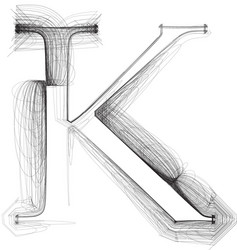 Abstract hand drawn letter k Royalty Free Vector Image