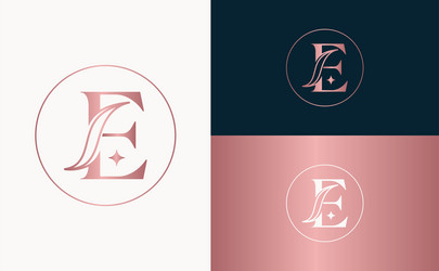 Beauty logo design love spa massage letter e Vector Image