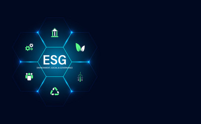 Abstract esg digital world high-tech with icon Vector Image
