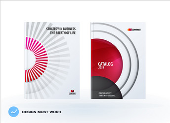 Modern red and blue wave business brochure Vector Image