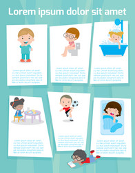 Daily kids routine clocks newborn children Vector Image