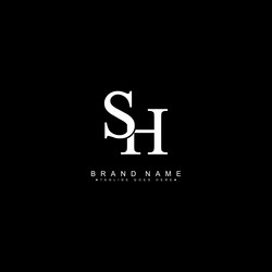 Initial letter sh logo - simple business Vector Image