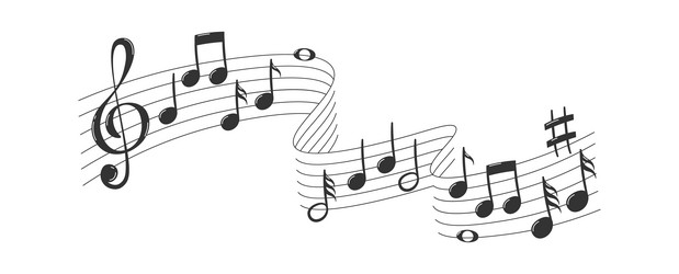 Musical notes flying Royalty Free Vector Image