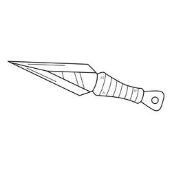 Ninja kunai isolated coloring page for kids Vector Image