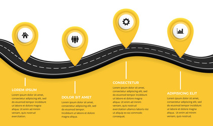 Road Infographic Template Royalty Free Vector Image