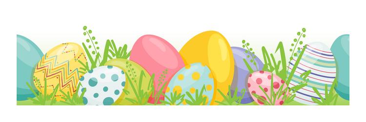 Easter green grass border design Royalty Free Vector Image