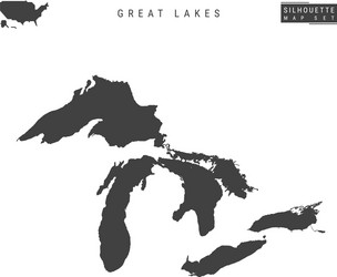 Map of great lakes Royalty Free Vector Image - VectorStock
