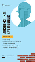 Architectural civil engineering portrait template Vector Image