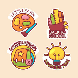Hand drawn school sticker set Royalty Free Vector Image