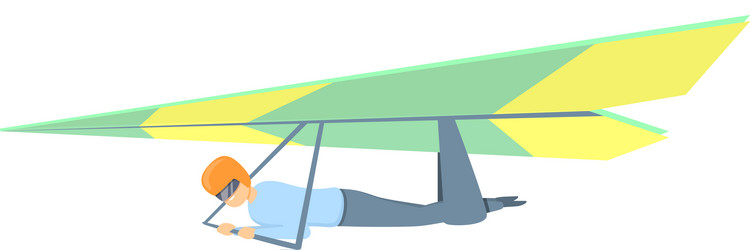 Flying hang glider icon cartoon style Royalty Free Vector