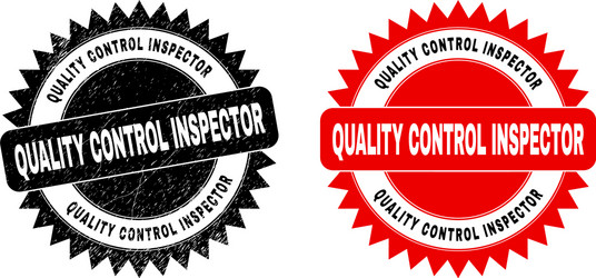 Grunge textured quality control inspector stamp Vector Image