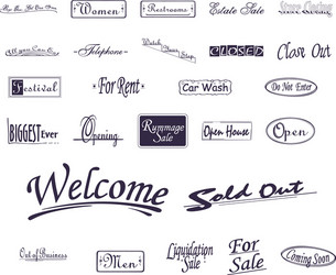 Various advertising sign and lettering promotion Vector Image