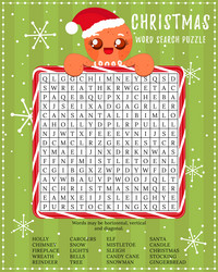 Black and white christmas word search puzzle Vector Image