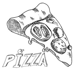 Hand drawing pizza Royalty Free Vector Image - VectorStock