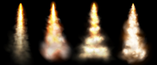 Rocket smoke speed fire trail cloud effect Vector Image