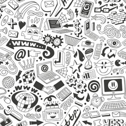 Web doodles seamless background Royalty Free Vector Image