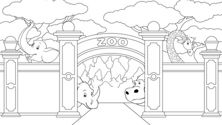 Zoo gate Royalty Free Vector Image - VectorStock