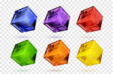 3d crystal light holographic glass cube Royalty Free Vector