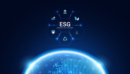Abstract esg with icons and hexagon concept Vector Image