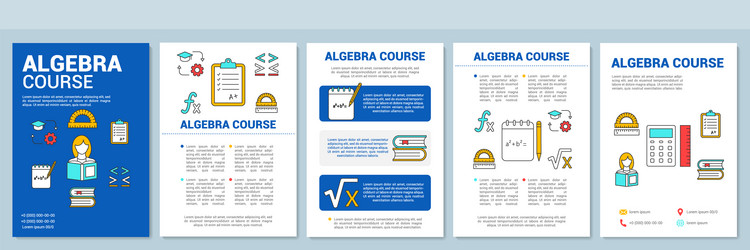 Mathematics lessons brochure template layout Vector Image