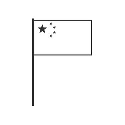 China flag icon in black outline flat design Vector Image