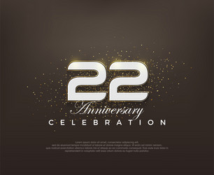 Gold number 22nd anniversary premium design Vector Image