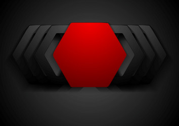 Tech geometric red black logo design Royalty Free Vector