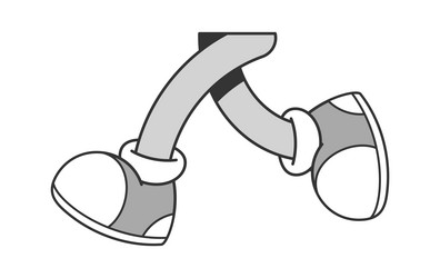 Cartoon character legs retro doodle Royalty Free Vector