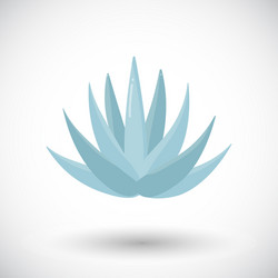 Blue agave plant silhouette Royalty Free Vector Image