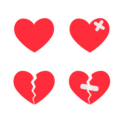 Broken heart icon simple flat Royalty Free Vector Image
