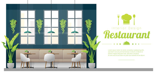 Interior scene of modern restaurant Royalty Free Vector