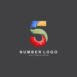 Number 5 five logo design premium simple icon Vector Image