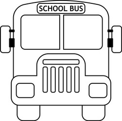 Isolated school bus drawing outline blueprint Vector Image
