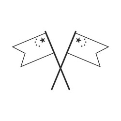 China flag icon in black outline flat design Vector Image