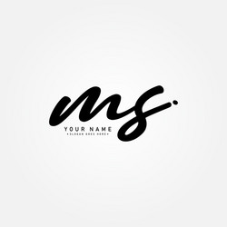 Initial letter ms logo - handwritten signature Vector Image
