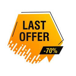 Last offer yellow and purple banner design Vector Image