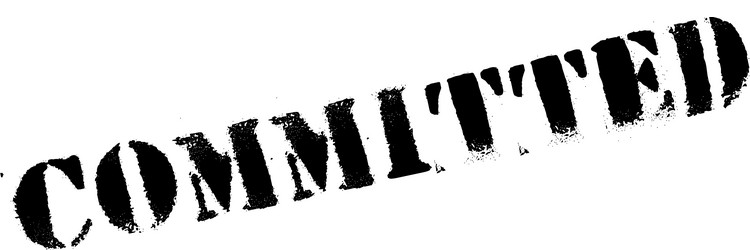 Committed rubber stamp Royalty Free Vector Image