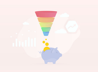 Marketing sales funnel diagram from awareness Vector Image