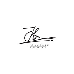 Ba handwritten signature logo - logo template Vector Image