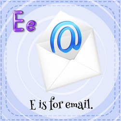 Flashcard letter e is for email Royalty Free Vector Image