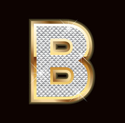 B letter pink bling girly Royalty Free Vector Image