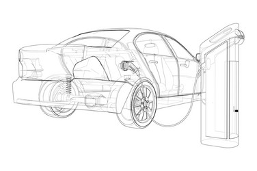Electric Car Blueprint Drawing Vector Images (over 290)