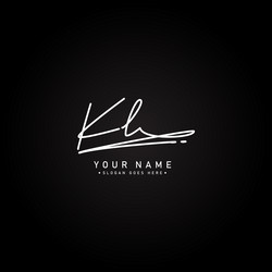 Kl simple signature logo - handwritten template Vector Image