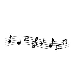 Sketch of musical notes Royalty Free Vector Image