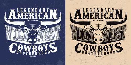 Vintage wild west tee shirt print Royalty Free Vector Image