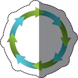 Green and blue cycle icon Royalty Free Vector Image