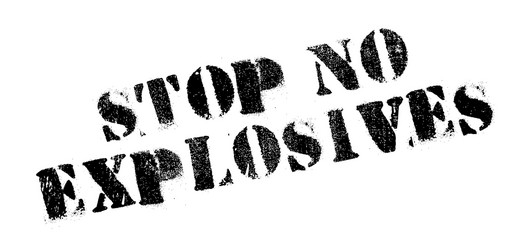 Stop no explosives rubber stamp Royalty Free Vector Image
