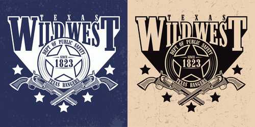 Vintage wild west tee shirt print Royalty Free Vector Image