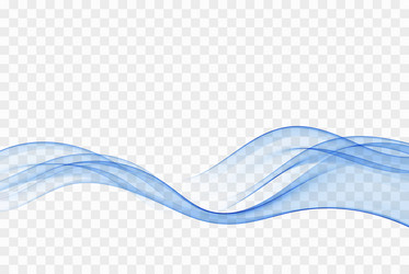 Abstract background blue wavy lines transparent Vector Image